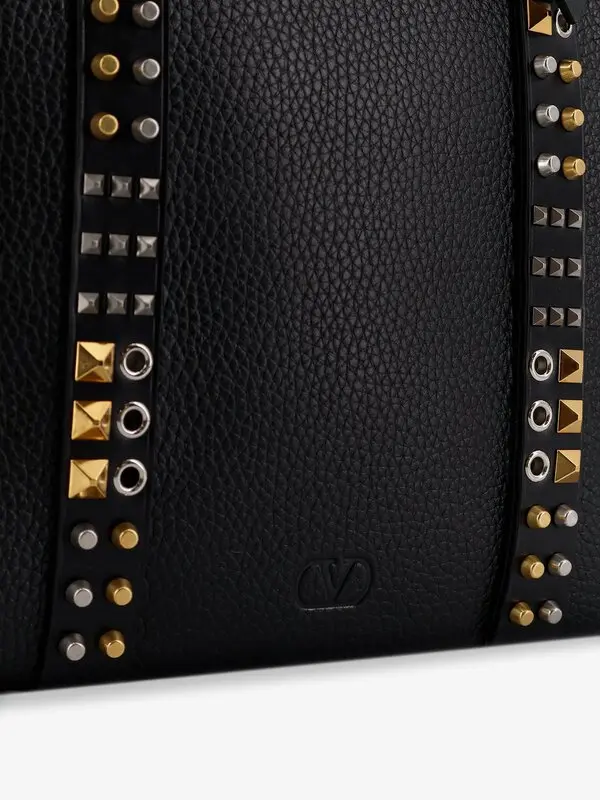Valentino Garavani Leather Shoulder Bag With Studs - Black