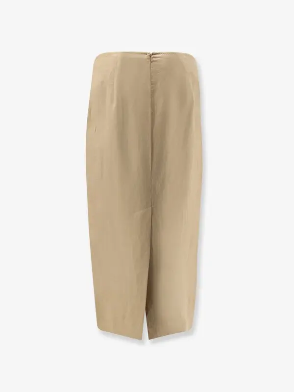 Max Mara Mxsveranda Linen Midi Skirt - Beige
