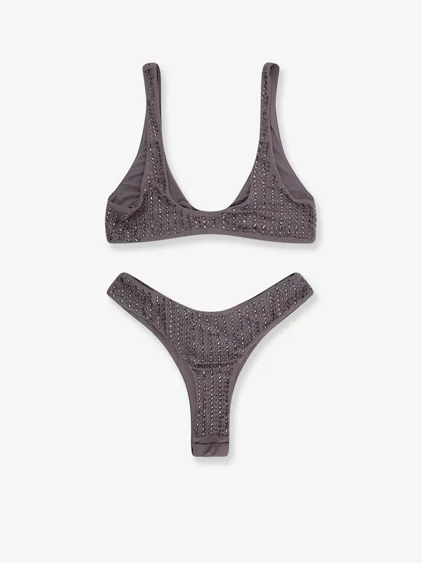 VENUJA Nylon Bikini With Rhinestones - Grey