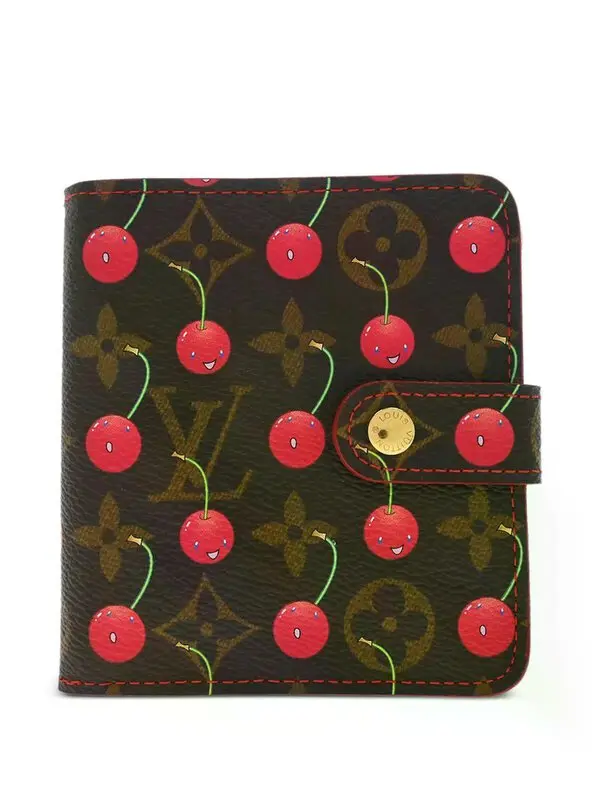 LOUIS VUITTON X Takashi Murakami. 2005 Cherry-print Wallet - Brown