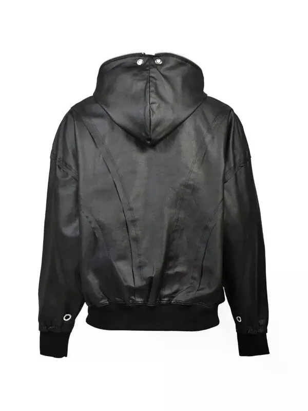 BREATH Coated Zip-up Hoodie - Black