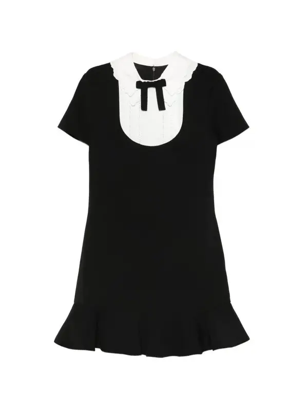 SELF-PORTRAIT Bow-embroidered Collar Dress