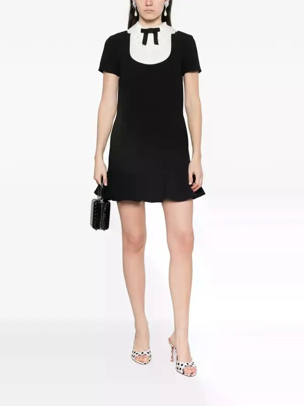 SELF-PORTRAIT Bow-embroidered Collar Dress