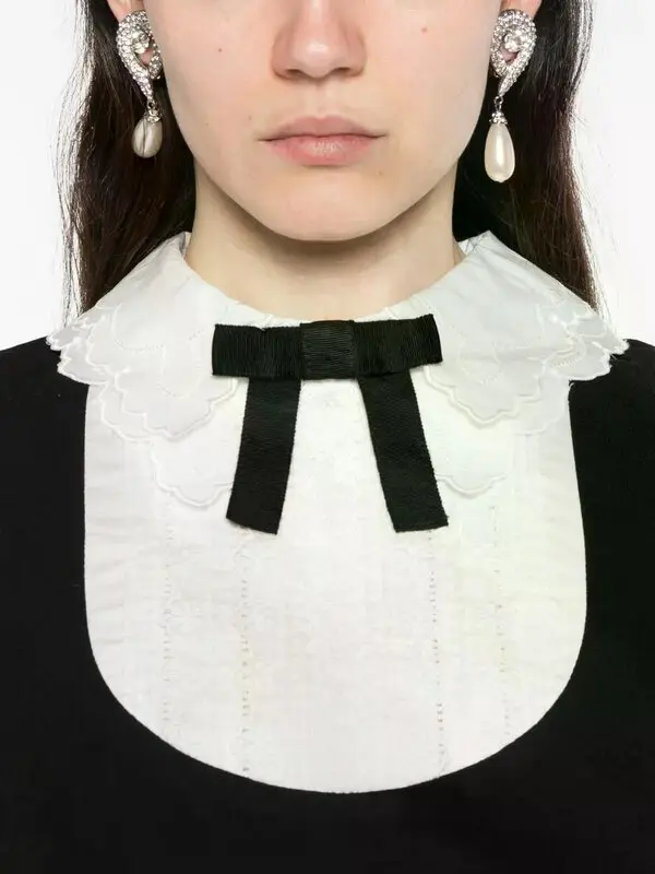 SELF-PORTRAIT Bow-embroidered Collar Dress
