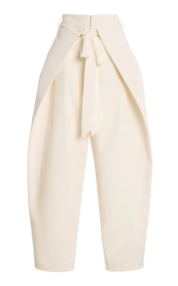 DARKPARK Stella Tie-front Cotton-blend Trousers - White