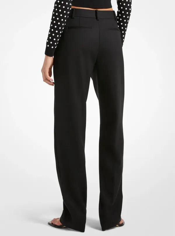 Michael Kors Pleated Stretch Wool Blend Twill Pants - Black