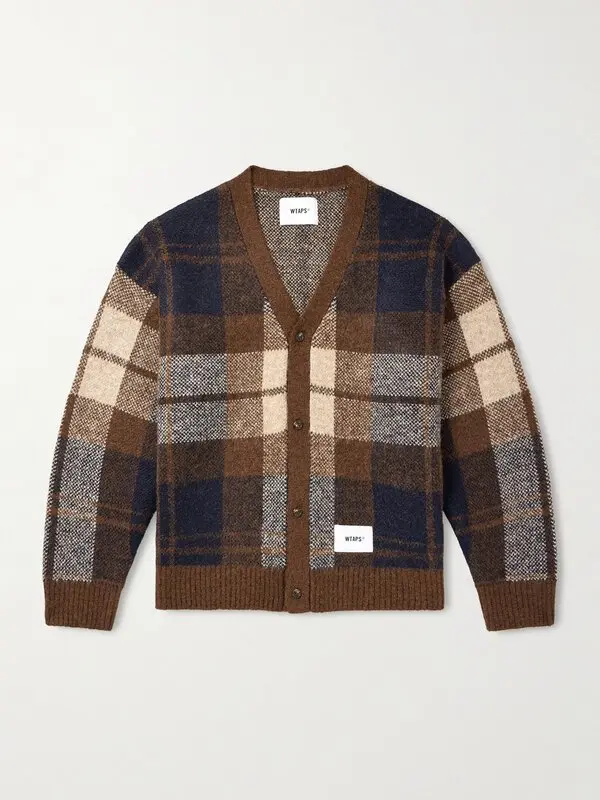 WTAPS Logo-appliquéd Jacquard-knit Cardigan