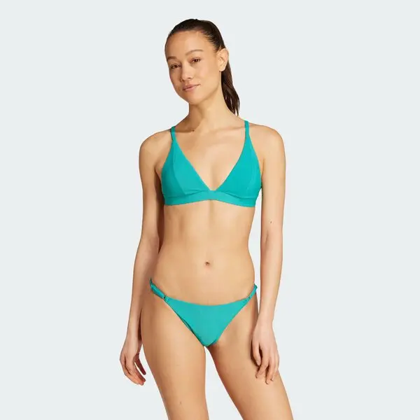 Adidas Iconisea Ribbed Padded Triangle Bikini Top - Pure Teal