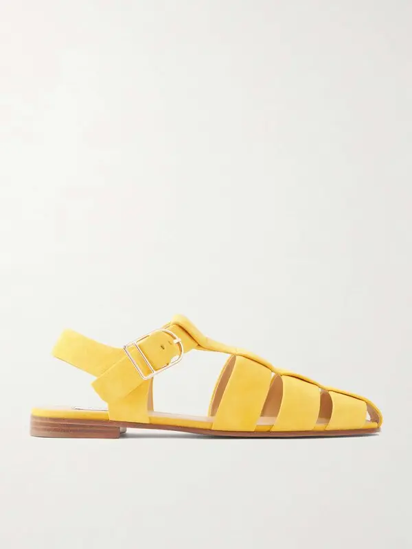 Gabriela Hearst Lynn Suede Sandals - Bright Yellow