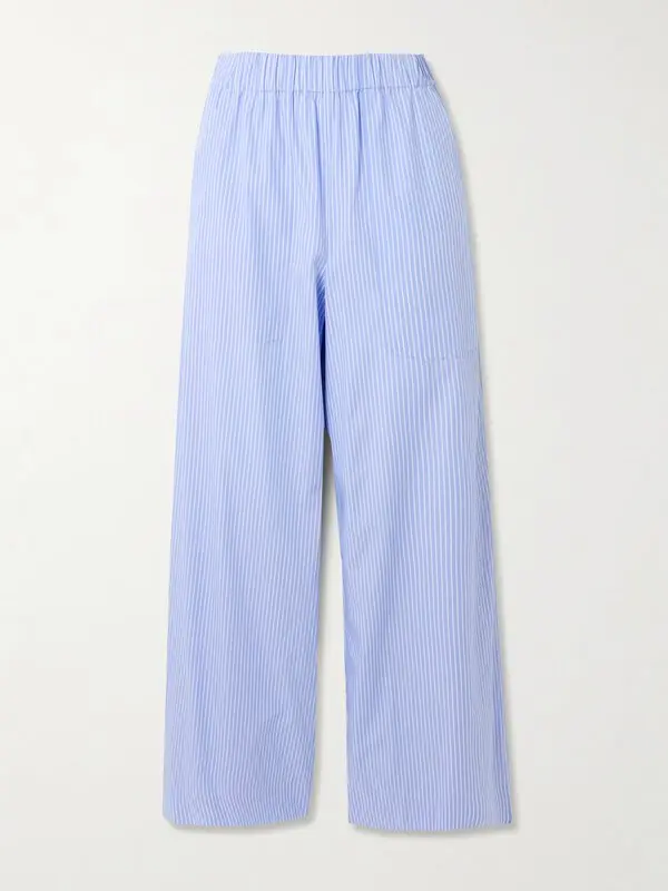 Simkhai Arden Pinstriped Wide-leg Pants - Blue