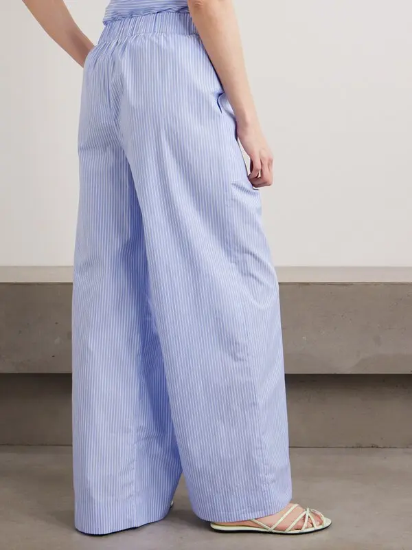 Simkhai Arden Pinstriped Wide-leg Pants - Blue