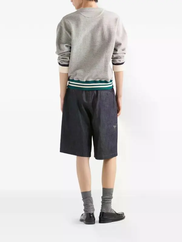 Prada Cotton Fleece Sweatshirt With Embroidered Logo