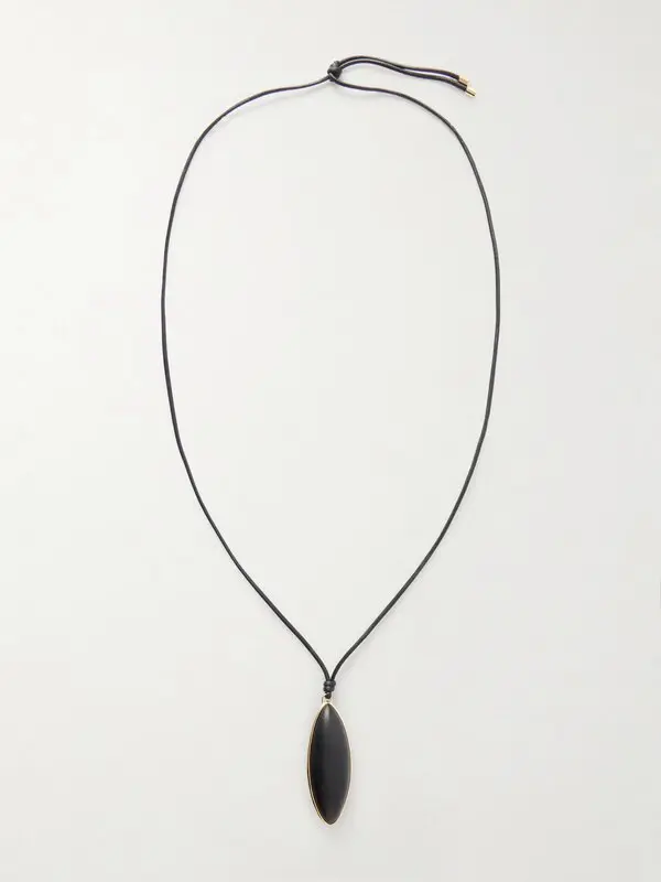 JENNIFER FISHER Dagger Gold-plated Quartz Necklace - Black