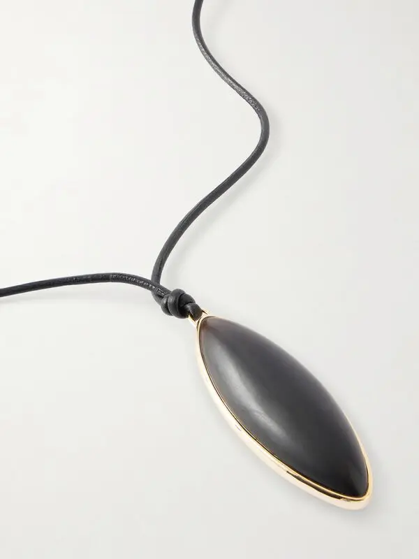 JENNIFER FISHER Dagger Gold-plated Quartz Necklace - Black
