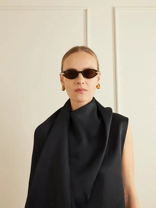 Cartier Panthère De Oval-frame Sunglasses - Tortoiseshell