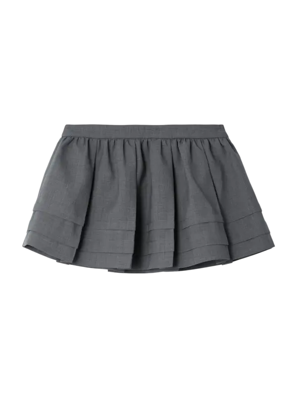 SHUSHU/TONG Tiered Grain De Poudre Mini Skirt - Gray