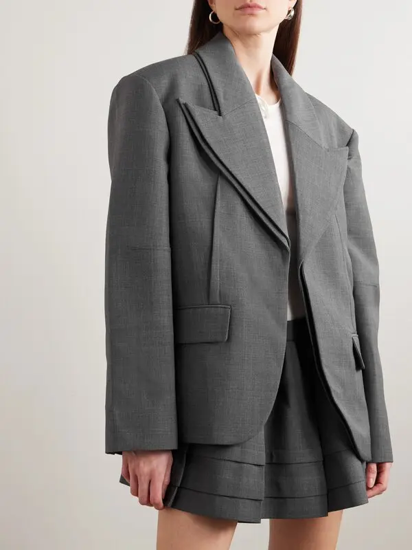 SHUSHU/TONG Layered Flannel Blazer