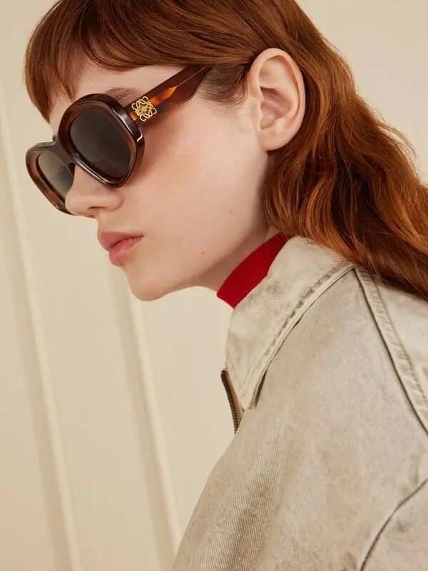 Loewe Anagram Round-frame Sunglasses - Tortoiseshell