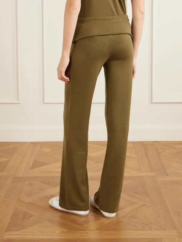 THE ELDER STATESMAN Flared Cashmere Pants