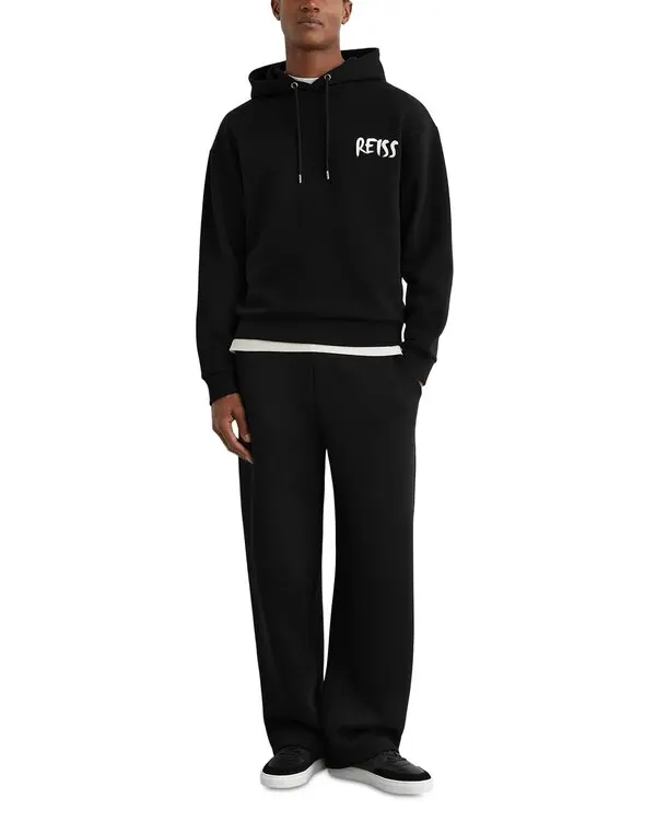 REISS Printed Cotton Hoodie