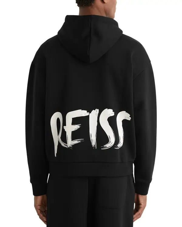 REISS Printed Cotton Hoodie