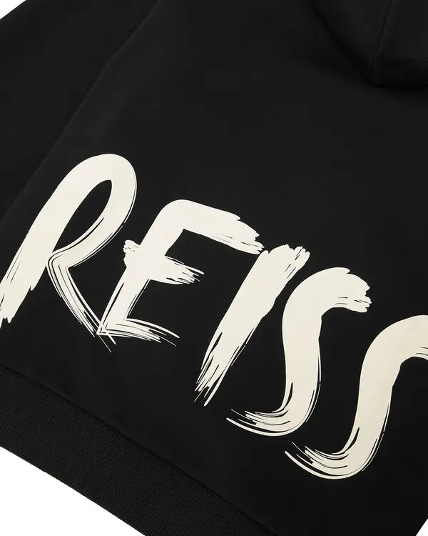 REISS Printed Cotton Hoodie