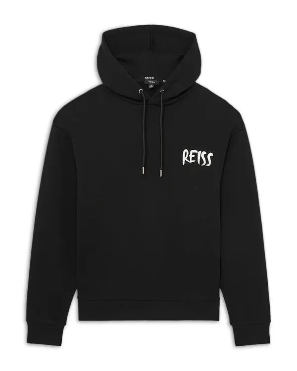 REISS Printed Cotton Hoodie