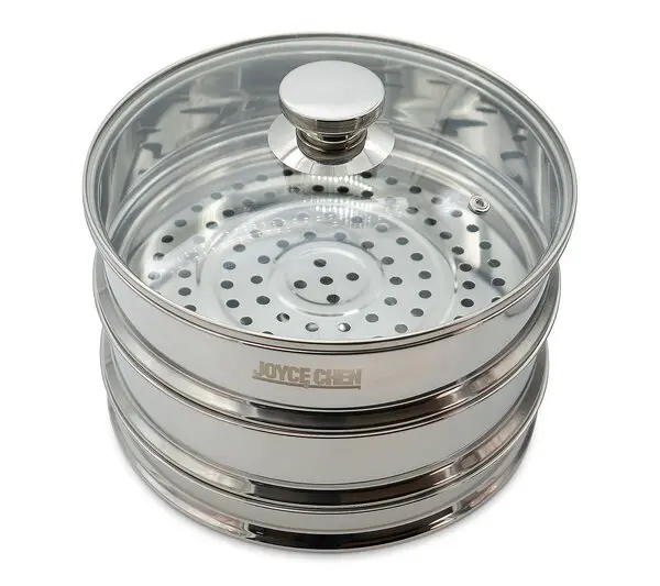 JOYCE CHEN 2-tier Stainless Steel Steamer, 10-i Nch - Silver