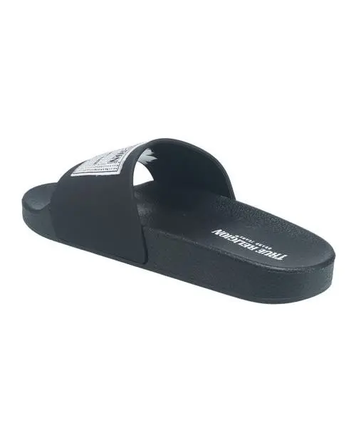 True Religion Kendra Embellished Pool Slide Sandals - Black