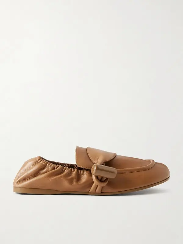 Loewe Toggle Leather Loafers - Brown
