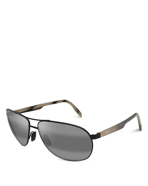 Maui Jim Castles Polarized Pilot Sunglasses - Black