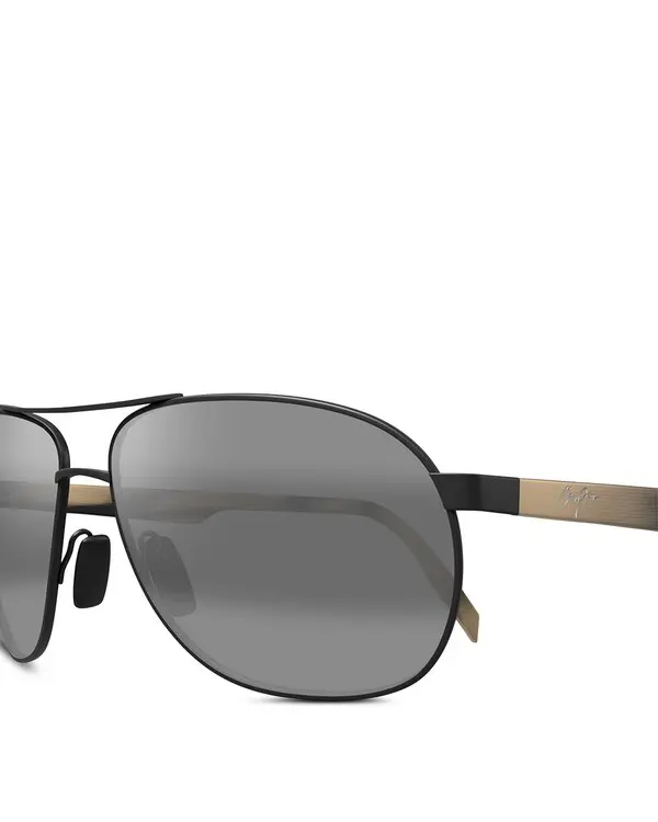 Maui Jim Castles Polarized Pilot Sunglasses - Black