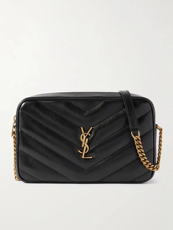 Saint Laurent Loulou Matelassé Textured-leather Shoulder Bag - Black