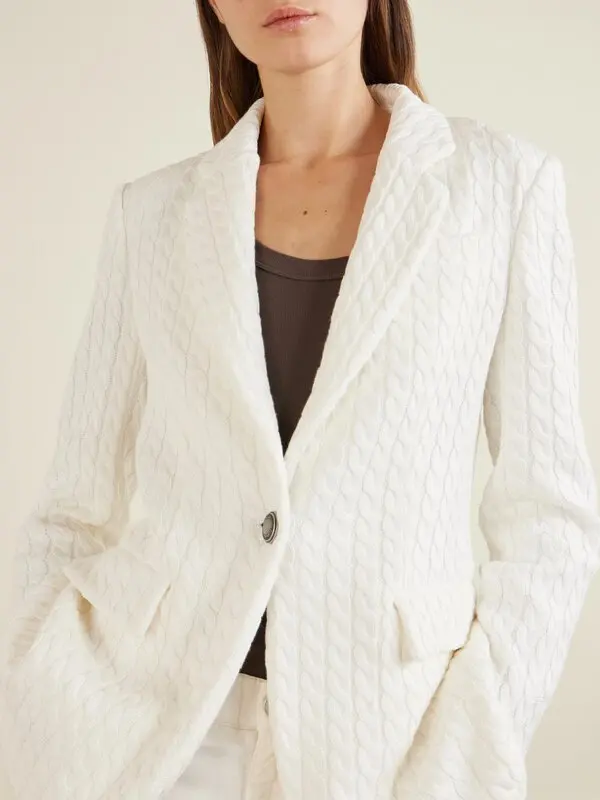 Brunello Cucinelli Cable-knit Cotton Blazer