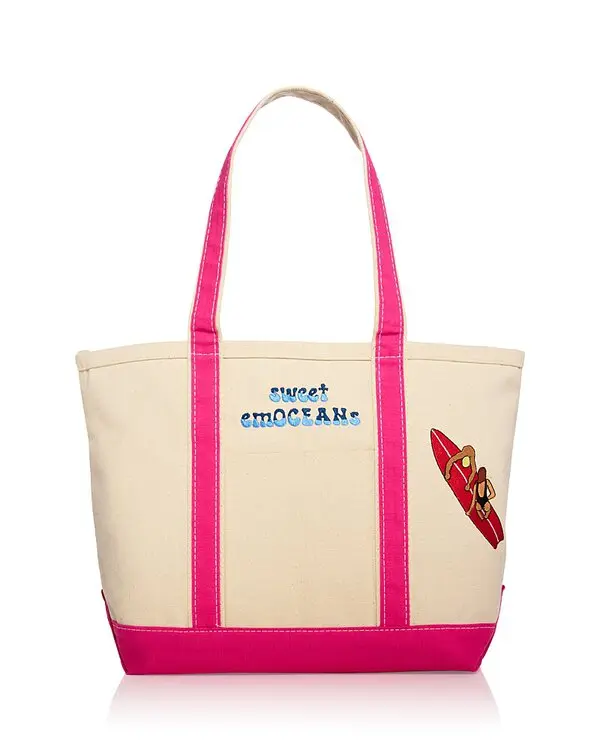 C.BONZ C. Bonz Surf Sweet Emoceans Large Canvas Tote Bag