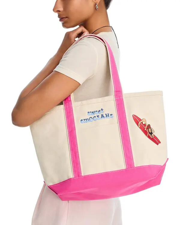 C.BONZ C. Bonz Surf Sweet Emoceans Large Canvas Tote Bag