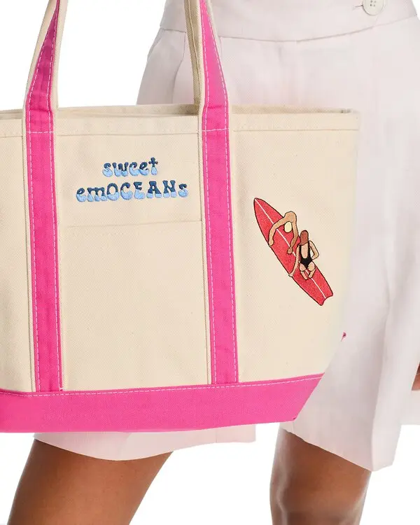 C.BONZ C. Bonz Surf Sweet Emoceans Large Canvas Tote Bag