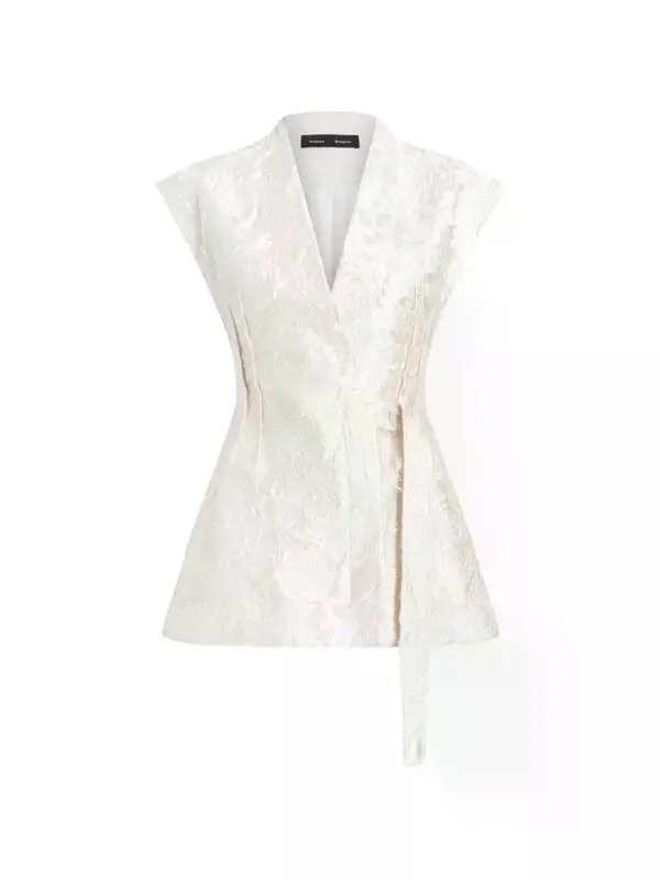 Proenza Schouler Cindle Jacquard Belted Gilet - Neutrals