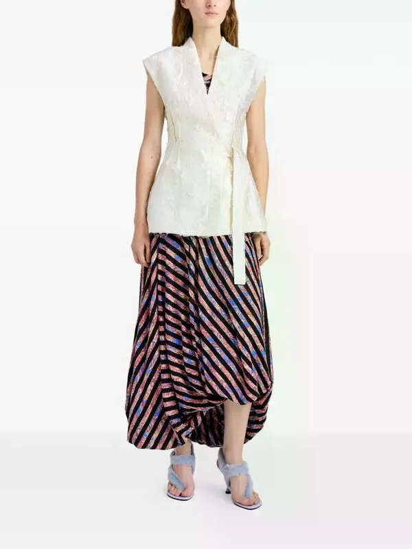 Proenza Schouler Cindle Jacquard Belted Gilet - Neutrals