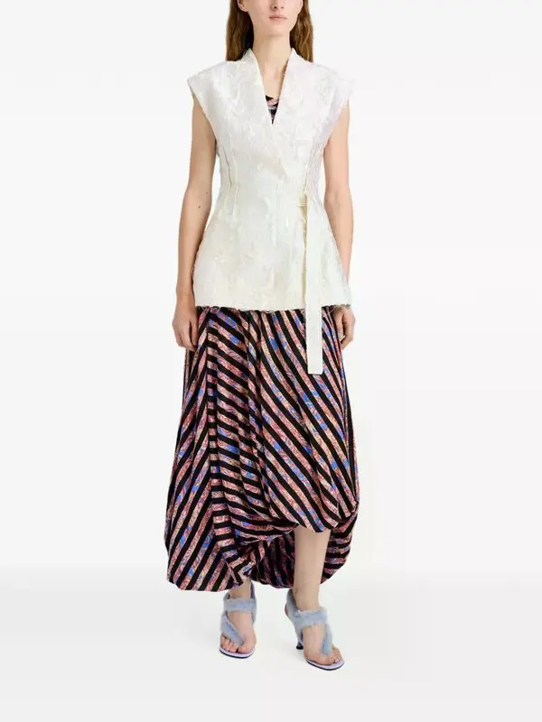 Proenza Schouler Cindle Jacquard Belted Gilet - Neutrals