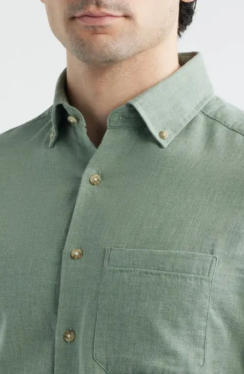 Scott Barber The Chambray Button-down Shirt - Agave