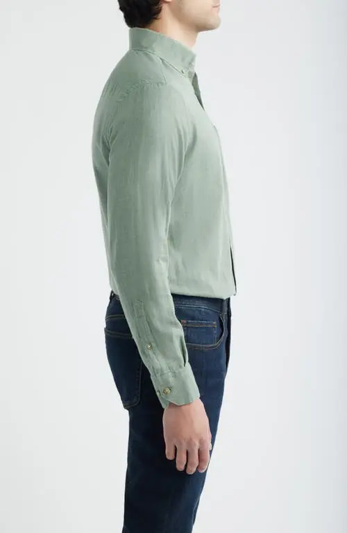 Scott Barber The Chambray Button-down Shirt - Agave