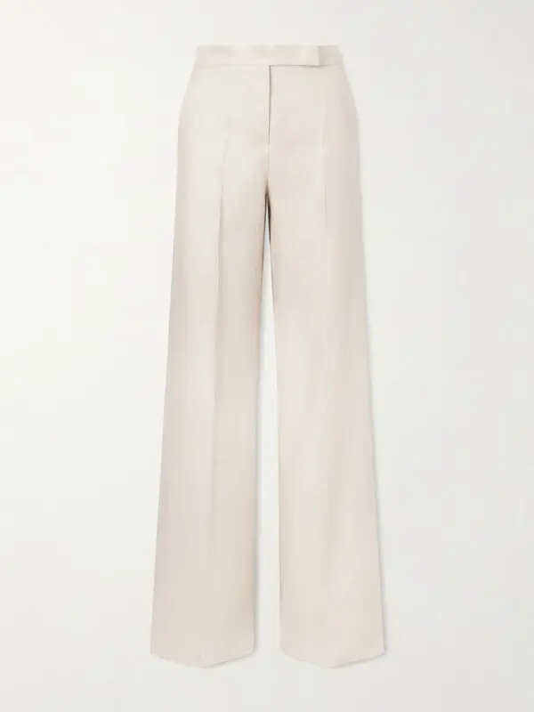 Max Mara Linen Wide-leg Pants - Neutrals