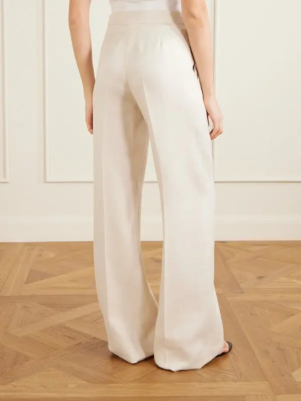 Max Mara Linen Wide-leg Trousers - Neutrals