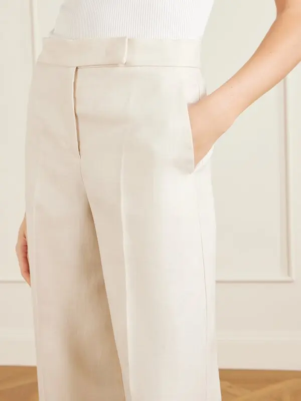 Max Mara Linen Wide-leg Trousers - Neutrals