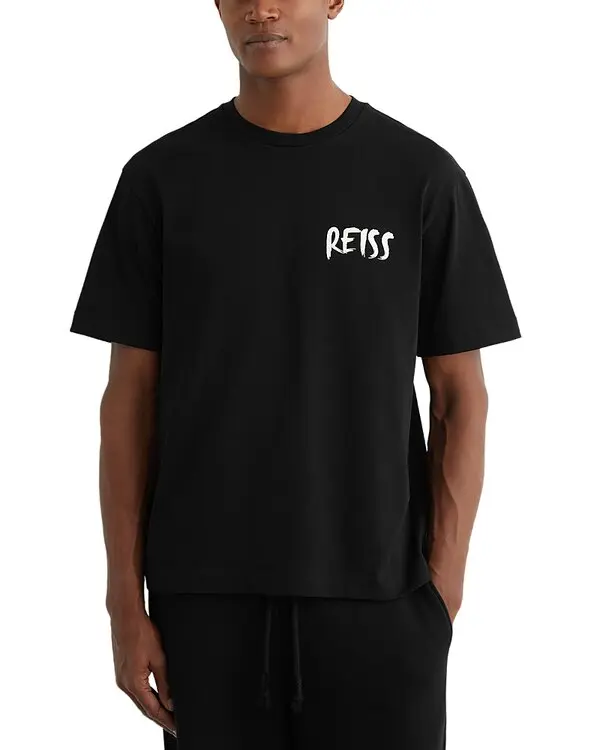 REISS Abbott Short Sleeve Oversized Printed Tee