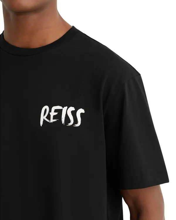 REISS Abbott Short Sleeve Oversized Printed Tee
