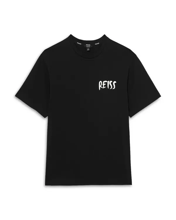 REISS Abbott Short Sleeve Oversized Printed Tee
