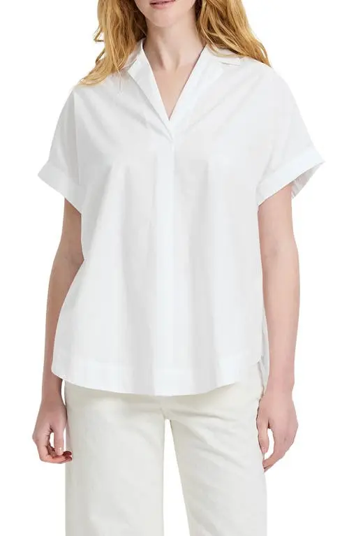 French Connection Cotton Poplin Popover Top - Summer White
