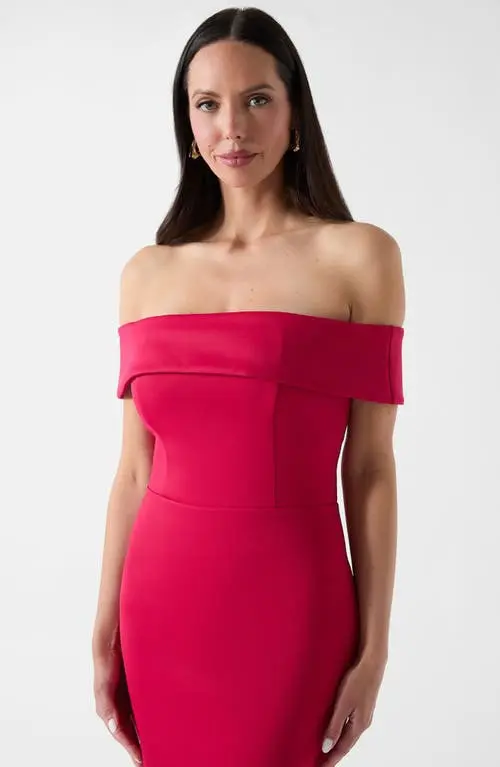MARCIANO Andrea Off-the-shoulder Scuba Dress